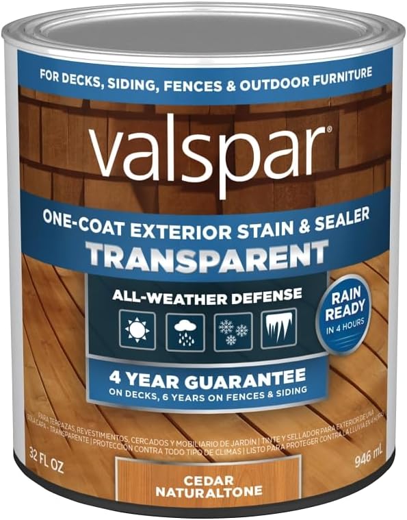 Amazon.com: Valspar Stain&Sealer TRNSP CDR NATL QT VL1028074-14 ...