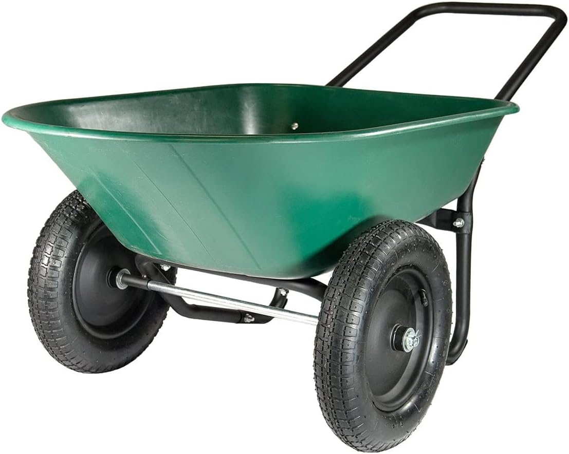 Amazon.com : Garden Star 70019 Garden Barrow Dual-Wheel Wheelbarrow ...