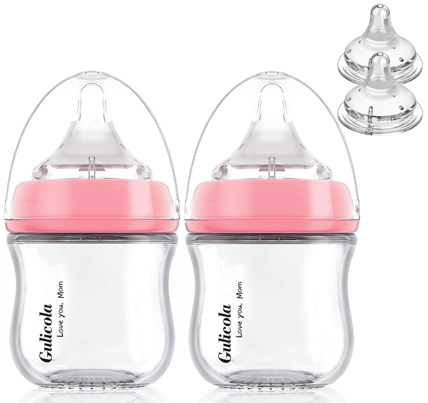 Amazon.com : Gulicola Natural Glass Baby Bottle, Newborn Bottle Set ...