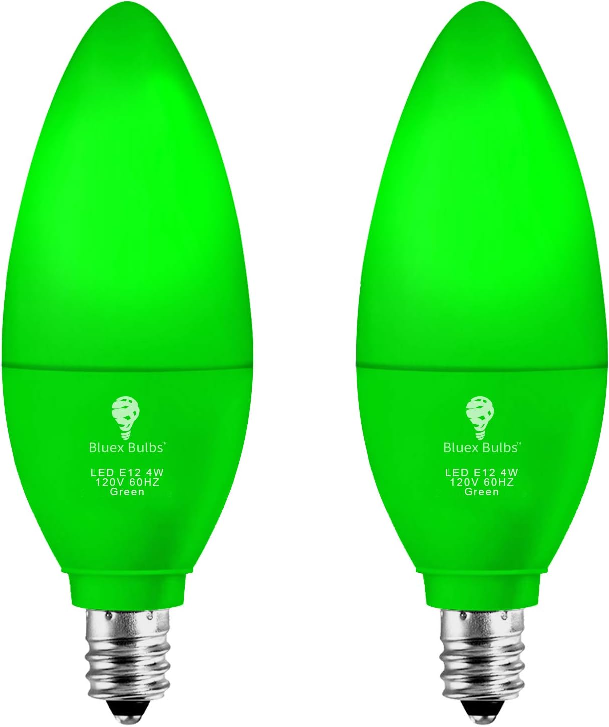 4 Pack Filament E12 Candelabra LED Christmas Light Bulbs - 4W 40 Watt ...