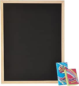 Classic Chalkboard Set Wooden Framed (20x30cm) Mini Blackboard Smooth ...