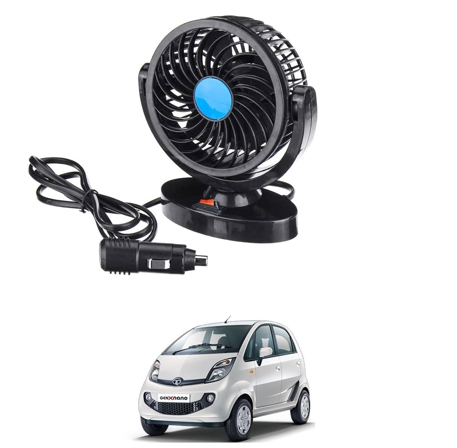 Auto Addict 12V DC Electric Car Single Head Fan for Dashboad 360 Degree ...