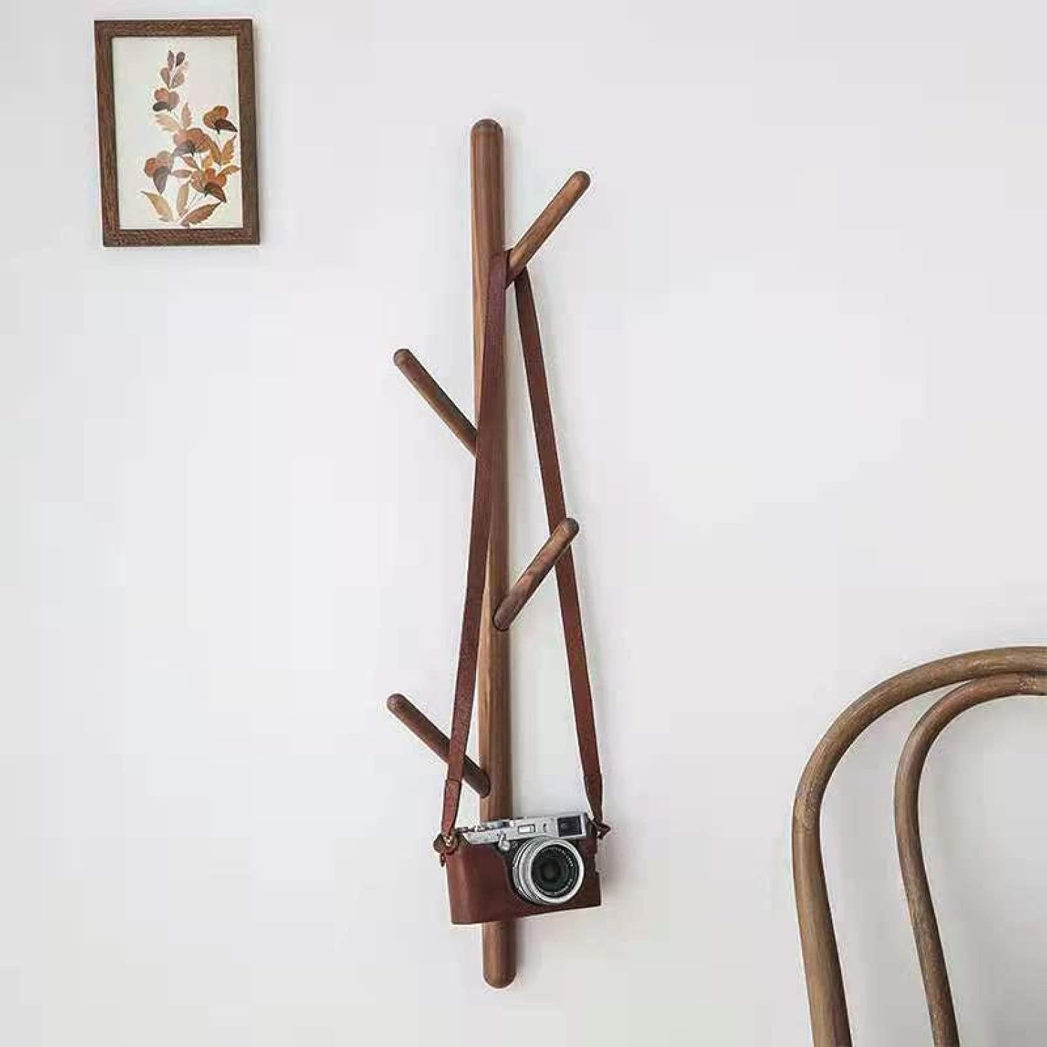 Amazon.com: QQXX Wall-Mounted Tree-Shaped Solid Wood Coat Rack Hatstand ...
