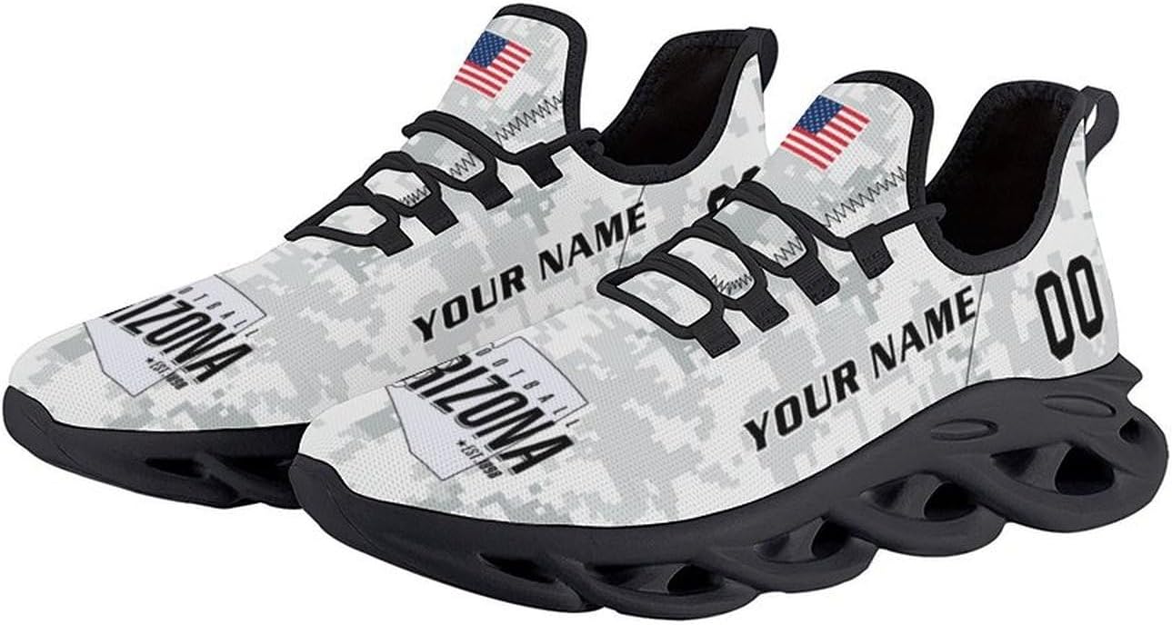Amazon.com | Custom Football Camo Salute Sneakers Personalized ...