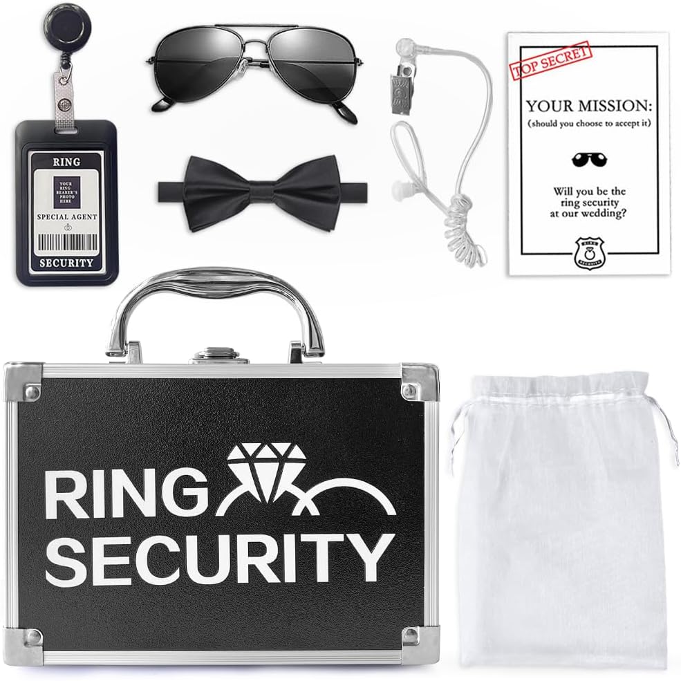 Amazon.com: COSLANLEE Ring Security Wedding Ring Bearer Box With Rings ...