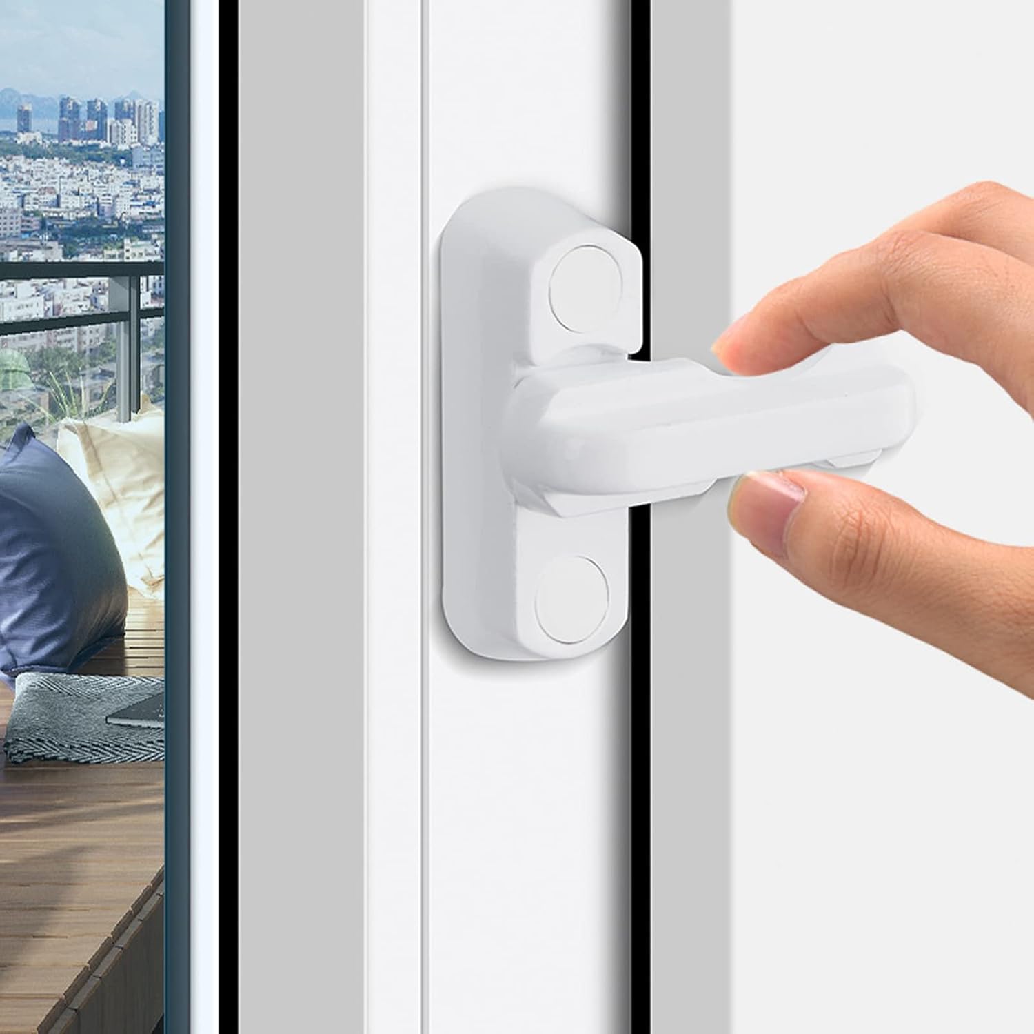 Window Sash Jammer,Window Locks+ Fitting Screws, Door Window Restrictor ...