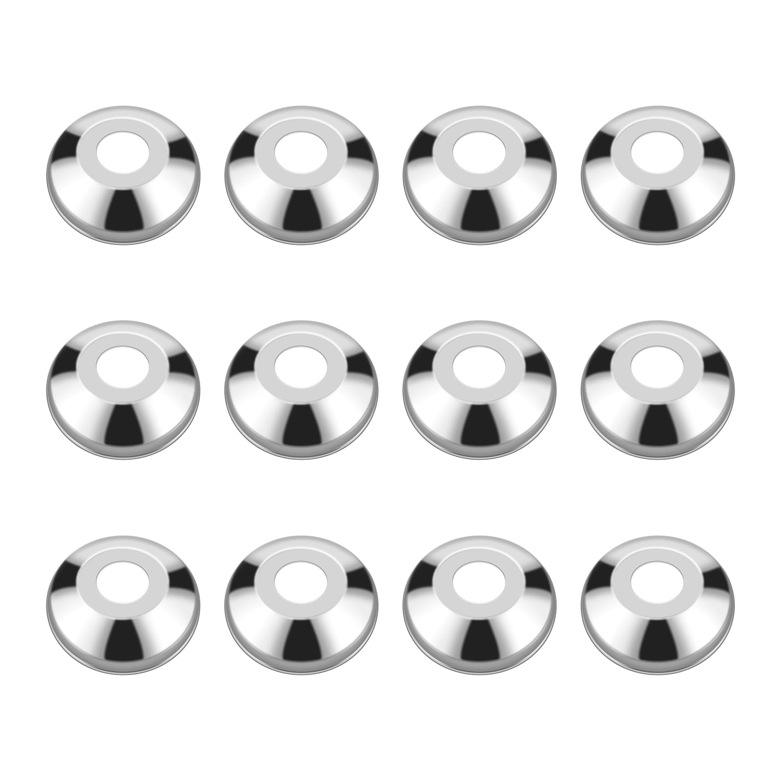 12 PCS Chrome Plated Stainless Steel Escutcheon Flange Cover ...