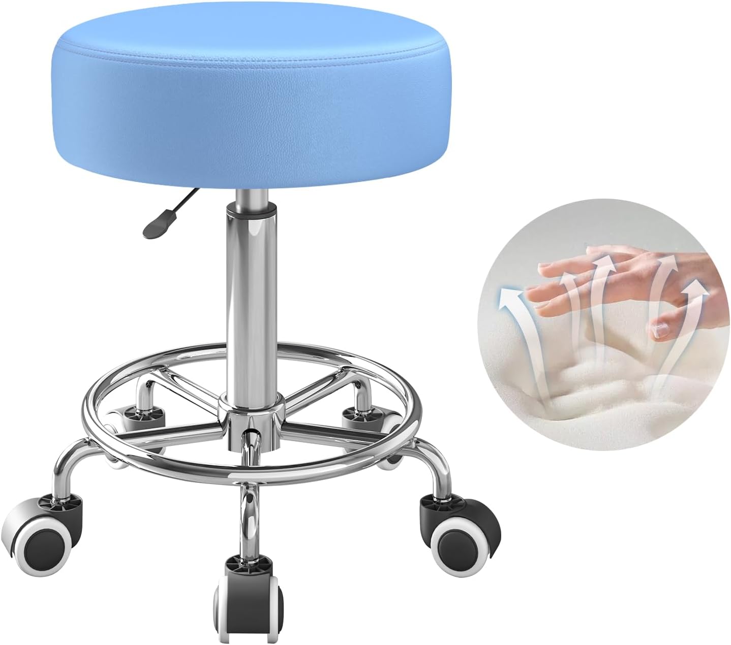 Amazon.com: Rolling Stool, Heavy Weight Capacity 250lb, PU Leather ...