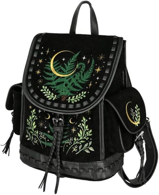 Amazon.com | Restyle Herbal Backpack Witchy Stars Moon Fern Leaf Fairy ...