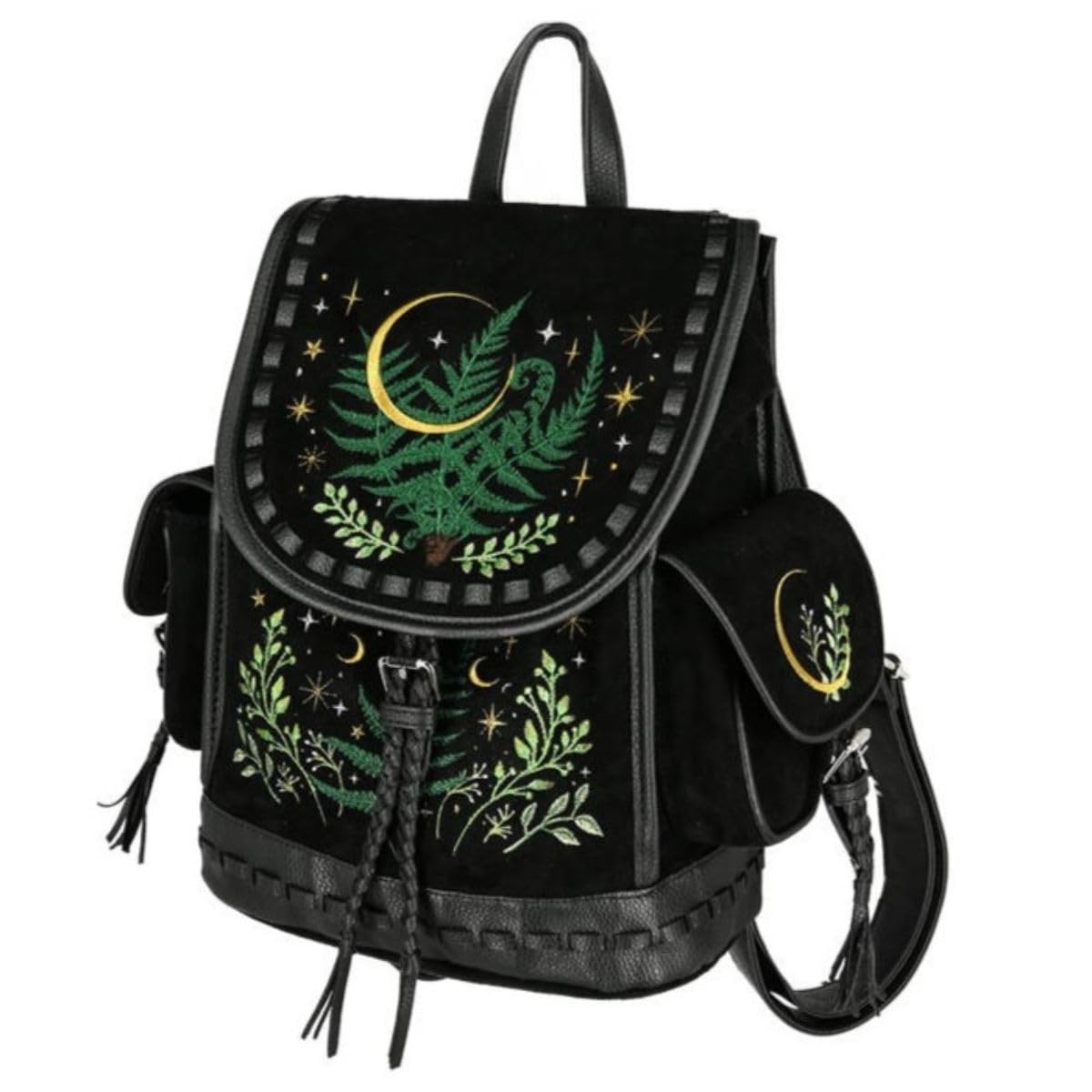 Amazon.com | Restyle Herbal Backpack Witchy Stars Moon Fern Leaf Fairy ...