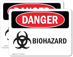 Amazon.com: (2 Pack) Biohazard OSHA Danger Sign 24 Inch X 18 Inch Vinyl ...
