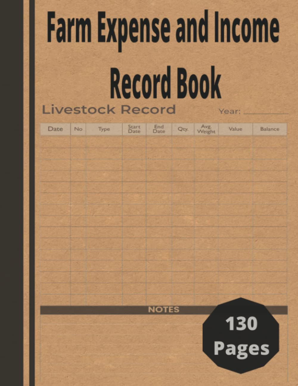 Farm Expense and Income Record Book: Record Keeping Livestock Book ...