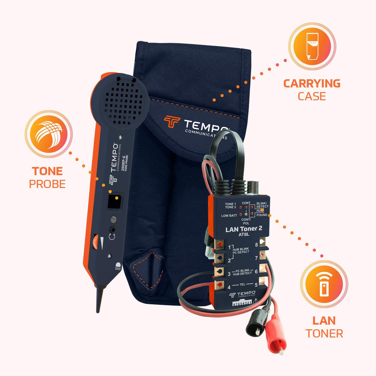 Snapklik.com : TEMPO AT8LK LAN Tone Generator And Probe Kit