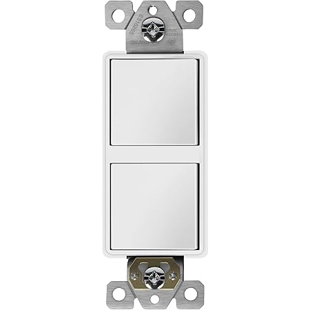 Leviton 5634-W 15 Amp, 120/277 Volt, Decora Single-Pole, AC Combination ...