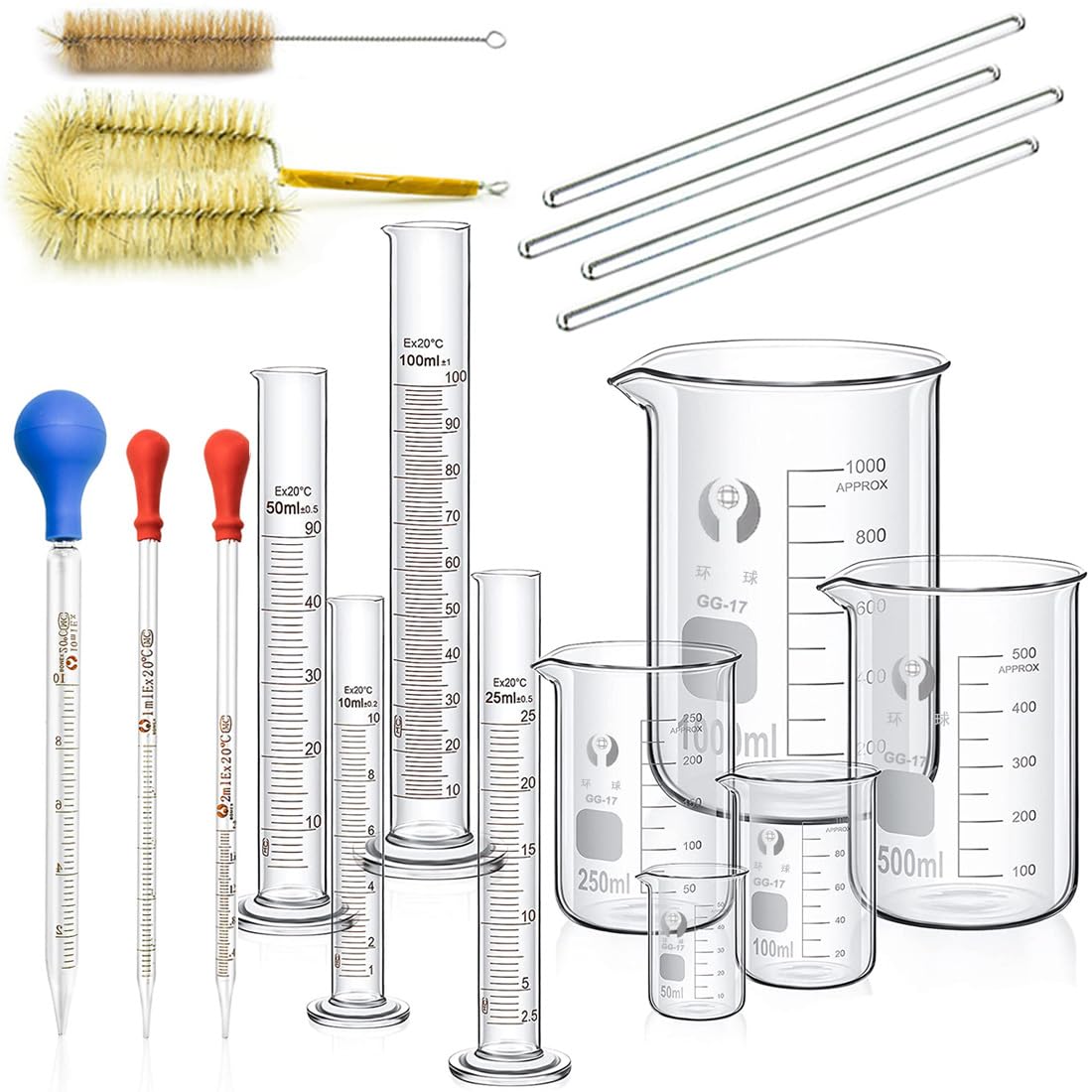 Amazon.com: ZEEROQOLAB Lab Glassware Set, Beaker Glass Cylinder ...