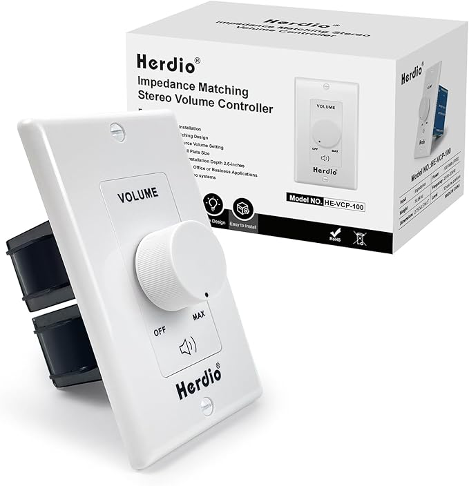 Amazon.com: Herdio 100W Volume Control Knob for Speakers, Flush in Wall ...