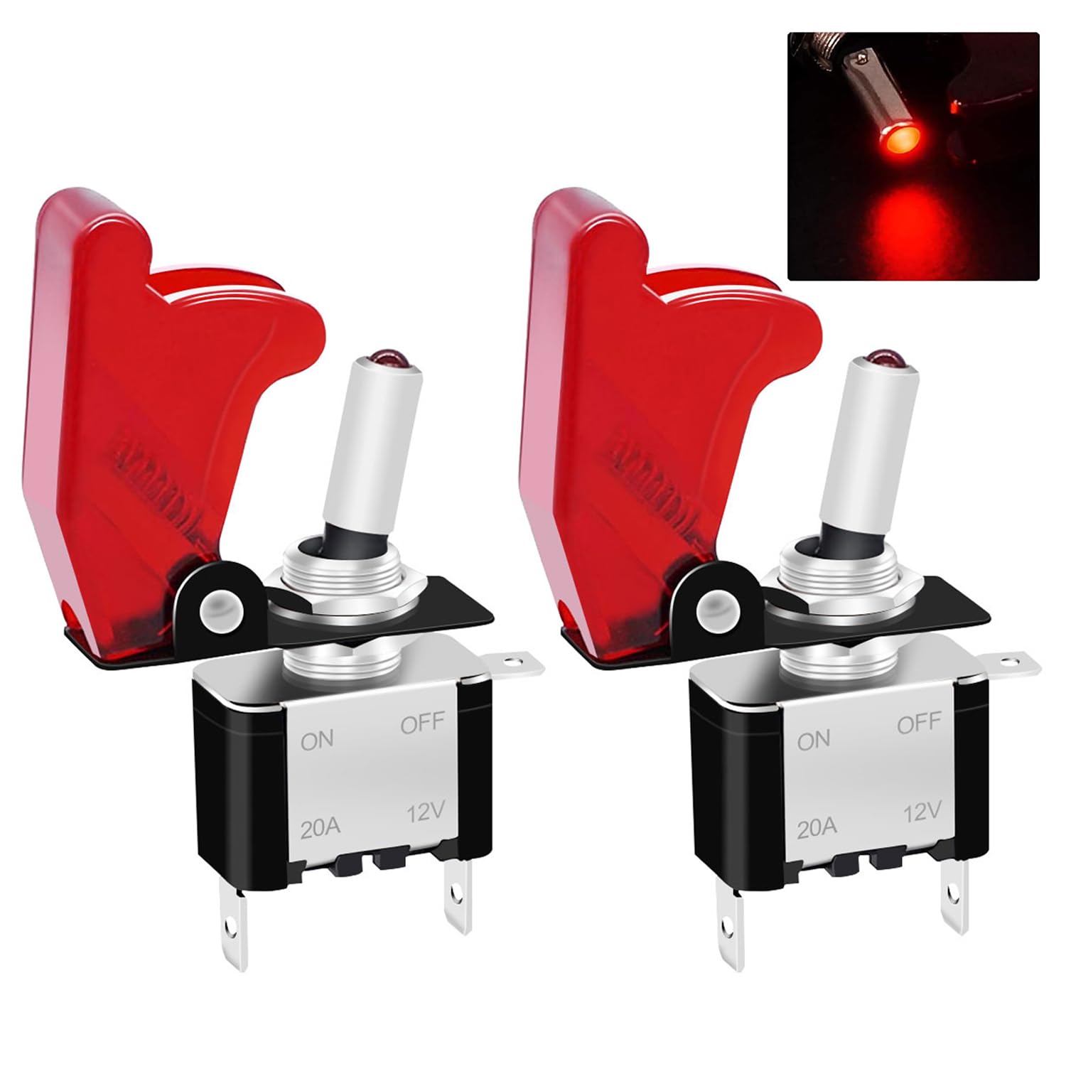 Buy Twidec/2Pcs Rocker Toggle Switch 12V LED Lighted Heavy Duty Racing ...