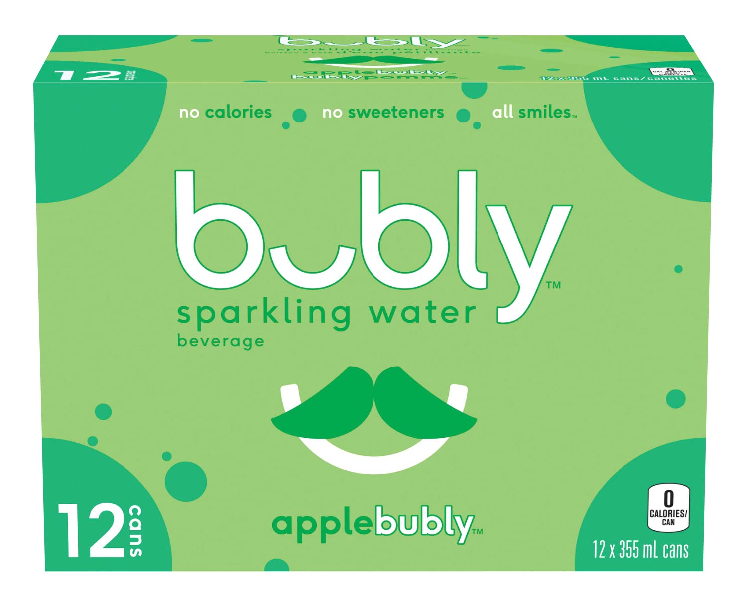 Bubly Sparkling Water applebubly, 355 mL Cans, 12 Pack : Amazon.ca ...