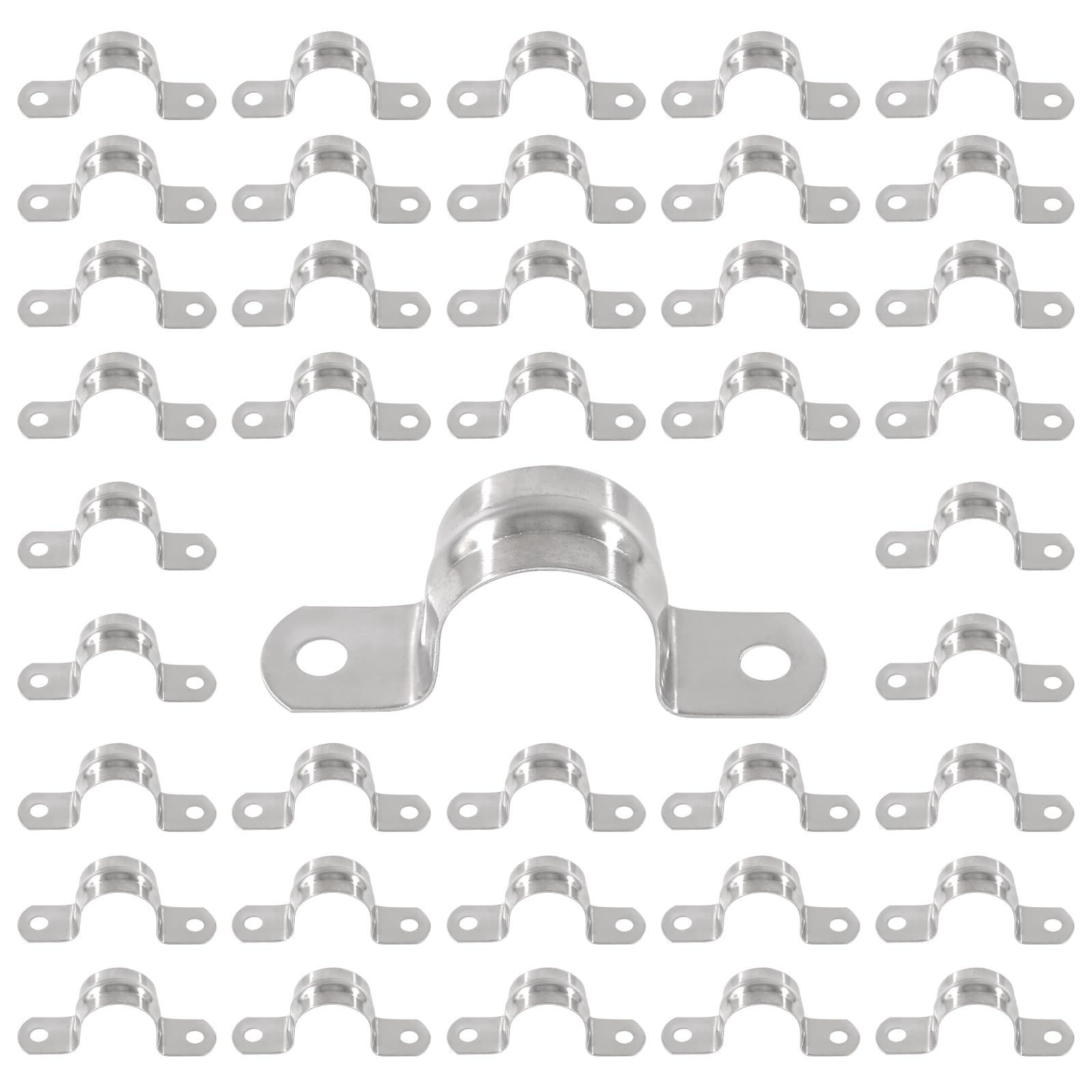 Swpeet 50Pcs 1"-25MM 2 Hole Strap U Bracket Tube Strap 304 Stainless ...