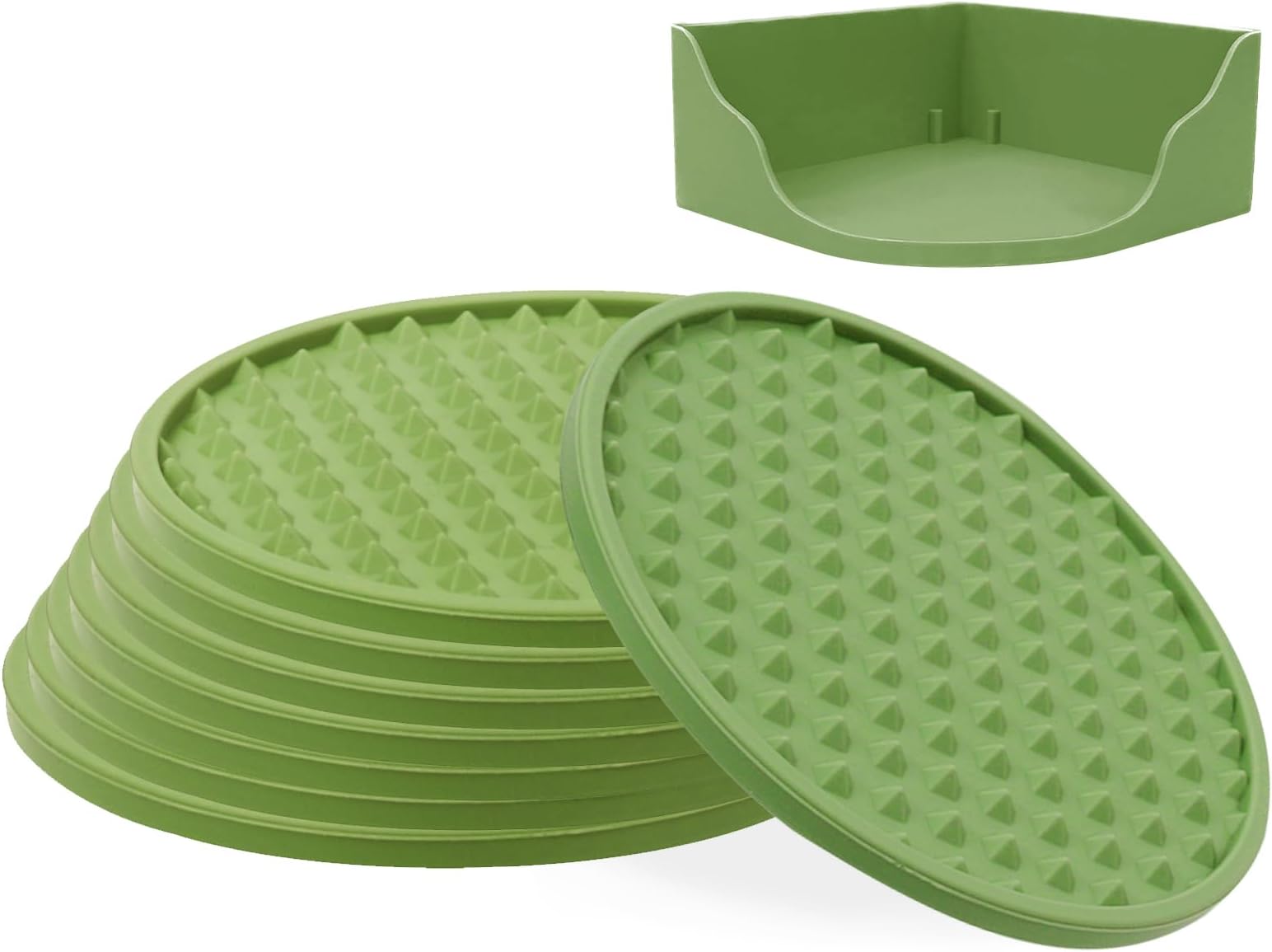 Amazon.com: Angardy Homeware Green Coasters Set of 6- Table Coasters ...