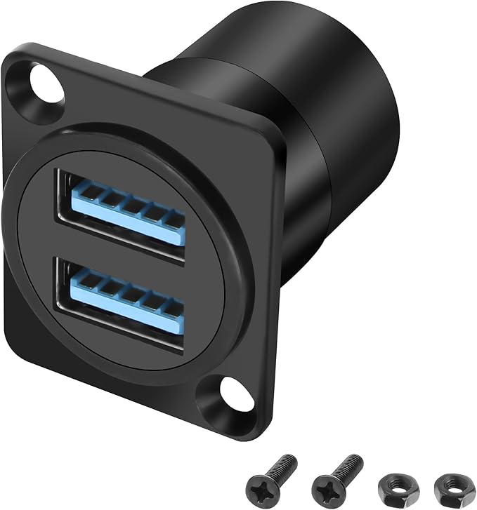 Amazon.com: XMSJSIY USB 3.0 Panel Threaded Fixed Mount Adapter Dual USB ...