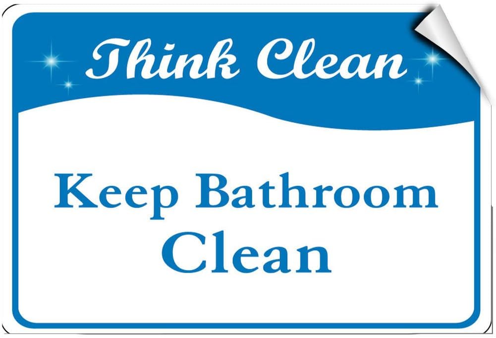 Amazon.com : Think Clean Keep Bathroom Clean Business LABEL DECAL ...