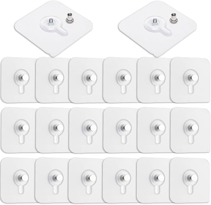 Ruucy 20PCS Adhesive Picture Hooks, Picture Hangers Without Nails ...