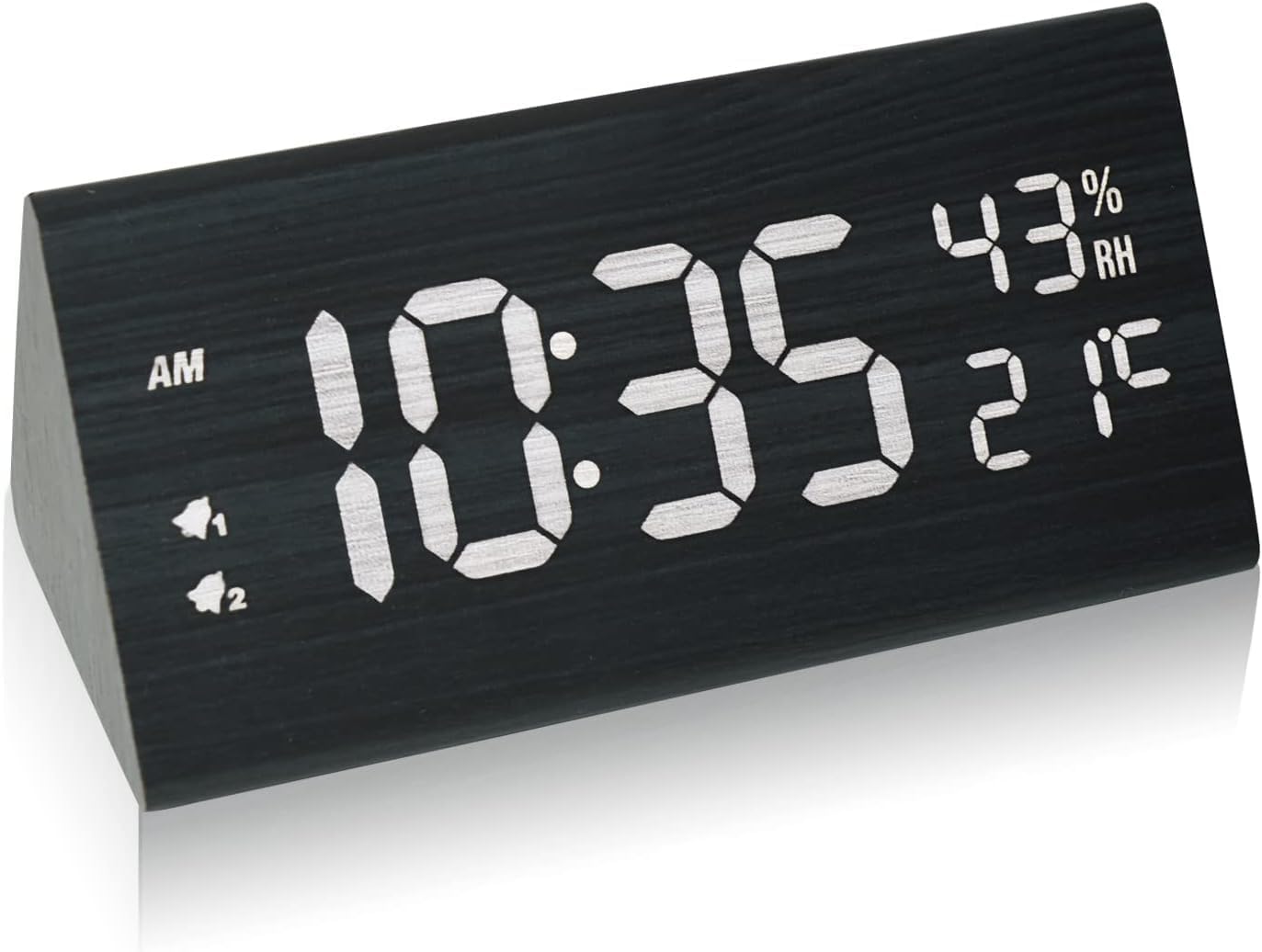 Amazon.com: Wooden Digital Alarm Clocks for Bedrooms, 6 Levels Dimmer ...