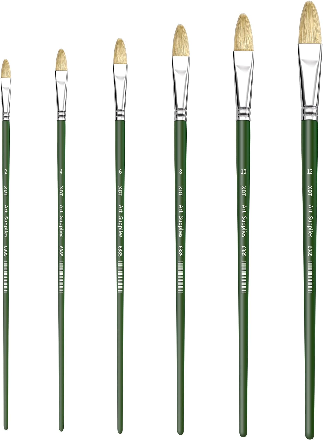 Amazon.com: XDT#6385 Filbert Artist Paint Brush 6 Piece Set Medium ...