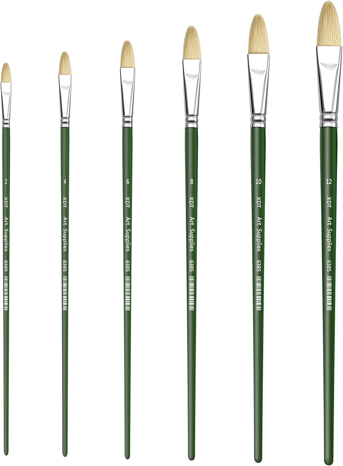 Amazon.com: XDT#6385 Filbert Artist Paint Brush 6 Piece Set Medium ...