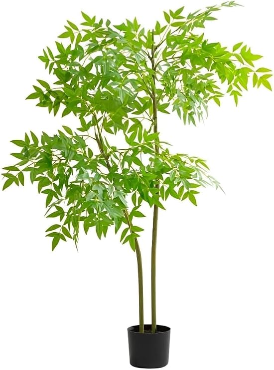 Mumoo Cat Artificial Tree, 120cm Fake Plant Potted,Faux Tree Decorative ...