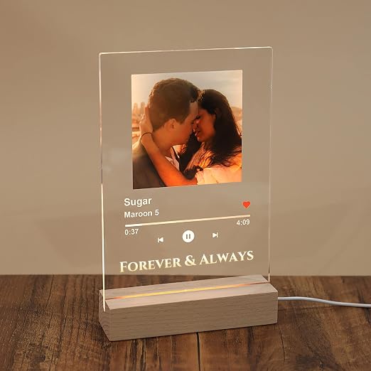 Amazon.com: Custom Acrylic Song Plaque, Personalized LED Album Cover ...