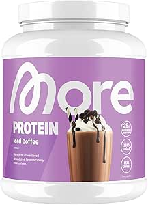 More Protein Whey Casein Protein Powder, Iced Coffee, 600 g, 1.32 lbs ...