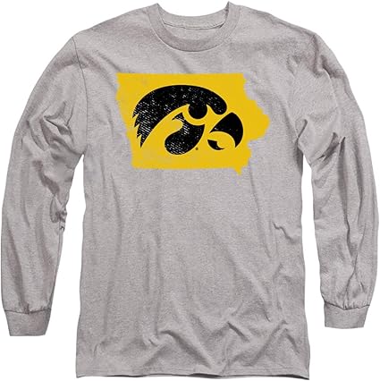 Amazon.com: University of Iowa Official State Shape Unisex Adult Long ...