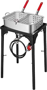 Amazon.com: VIVOHOME Double Deep Fryer with 2 Baskets and 54,000 BTU ...