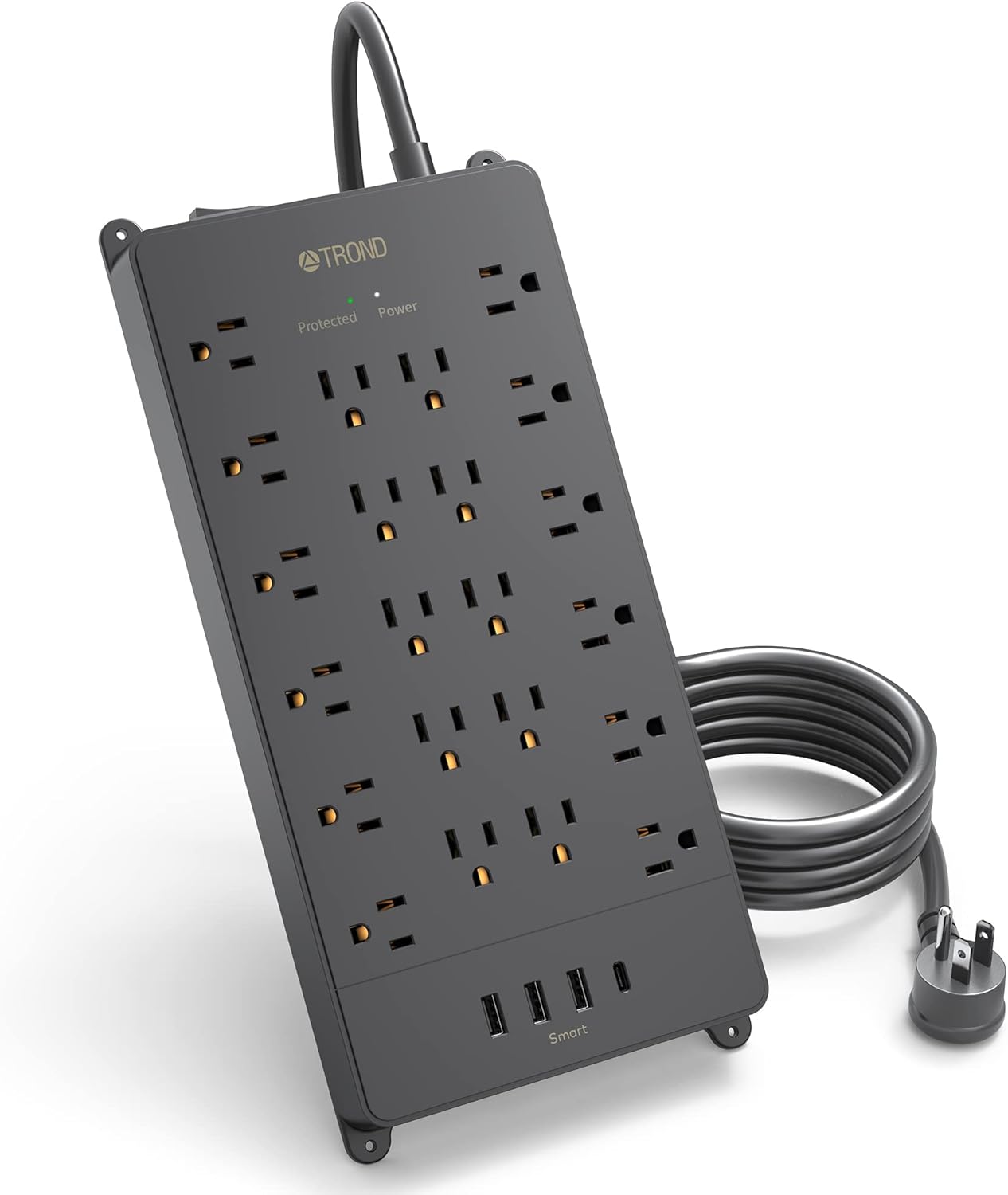 22 Outlets Power Bar Surge Protector USB C, 4000 Joules, ETL Listed ...