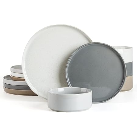 Amazon.com | Famiware Star Dinnerware Sets, Plates and Bowls Set for 4 ...