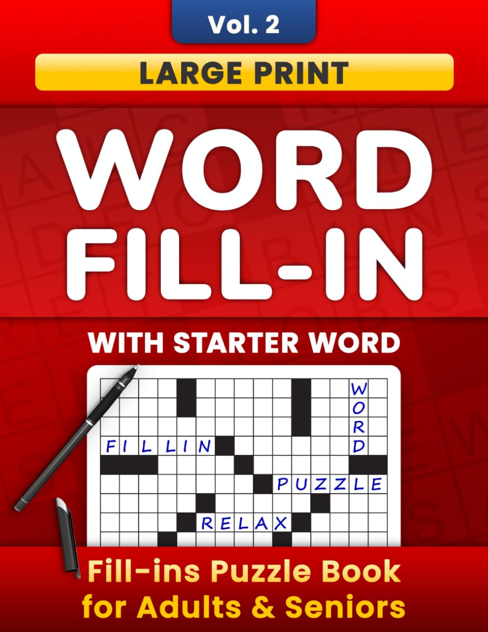 Word Fill In Puzzle Book for Adults: Large Print Word Fill-ins with ...