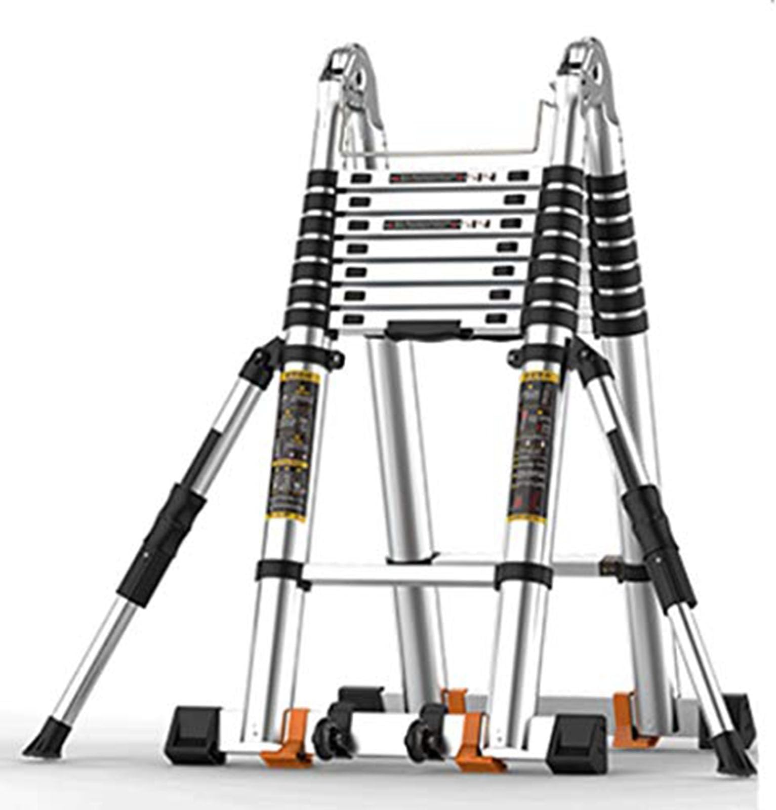 30 FT Aluminum Telescoping Ladder with One-Button Retraction ...