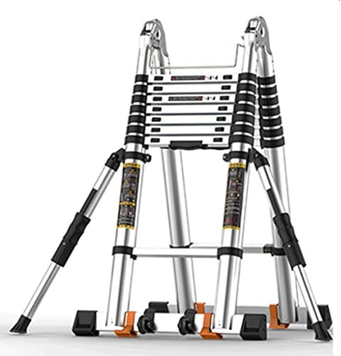 30 FT Aluminum Telescoping Ladder with One-Button Retraction ...