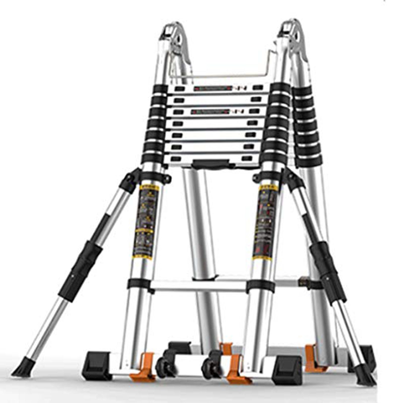 30 FT Aluminum Telescoping Ladder with One-Button Retraction ...