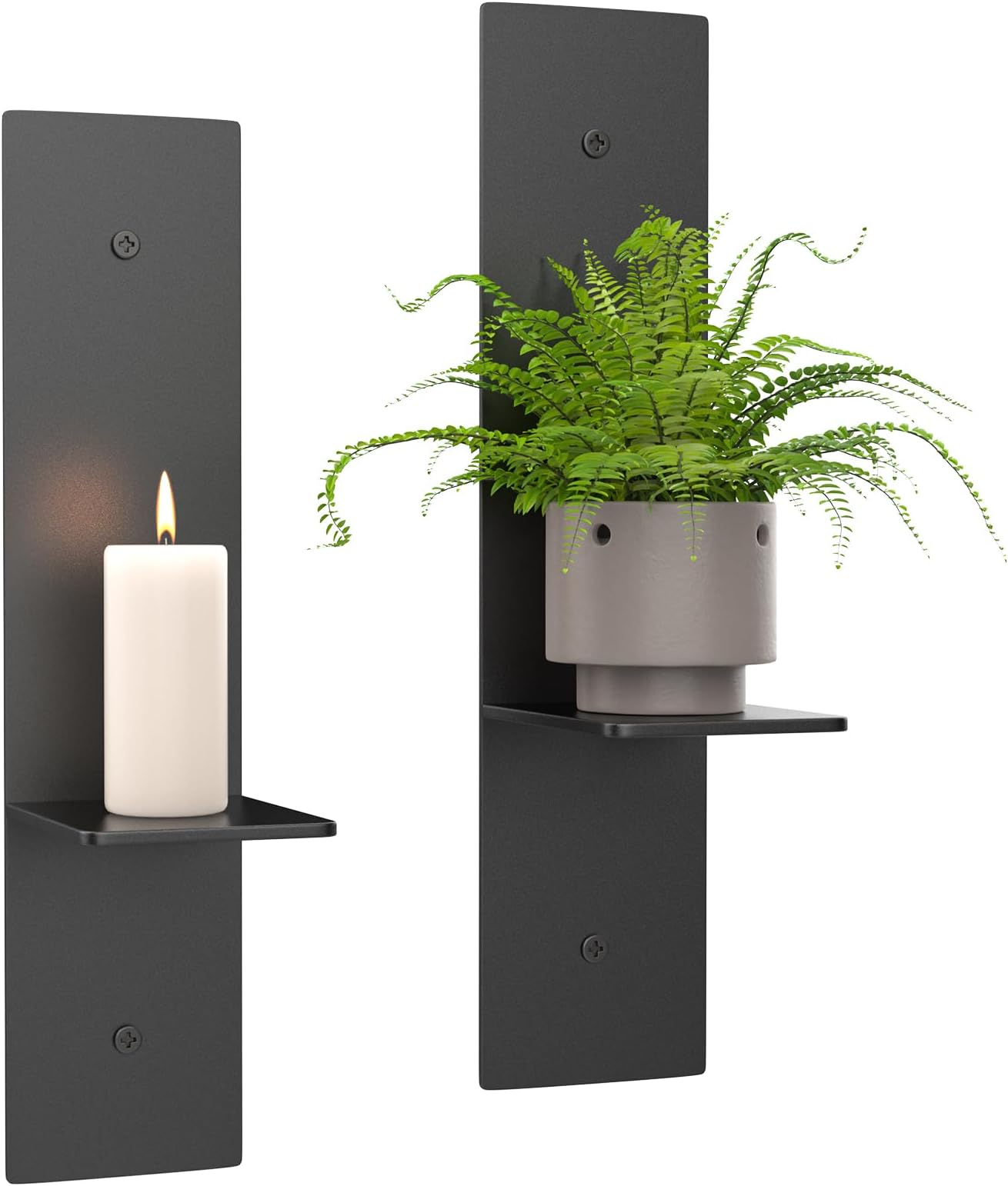 Amazon.com: Danya B Metal Pillar Candle Sconces with Glass Inserts - A ...
