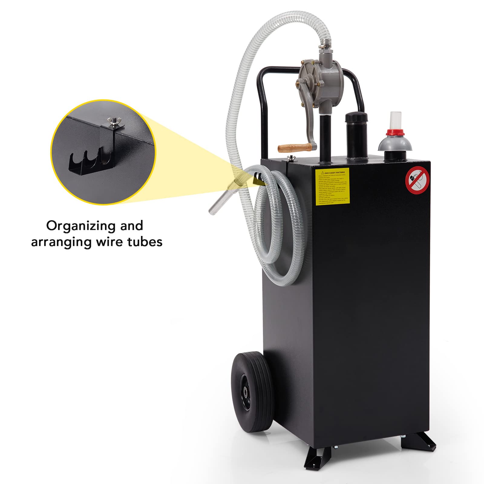 Snapklik.com : 30 Gallon Gas Caddy, Fuel Storage Tank & 2 Wheels