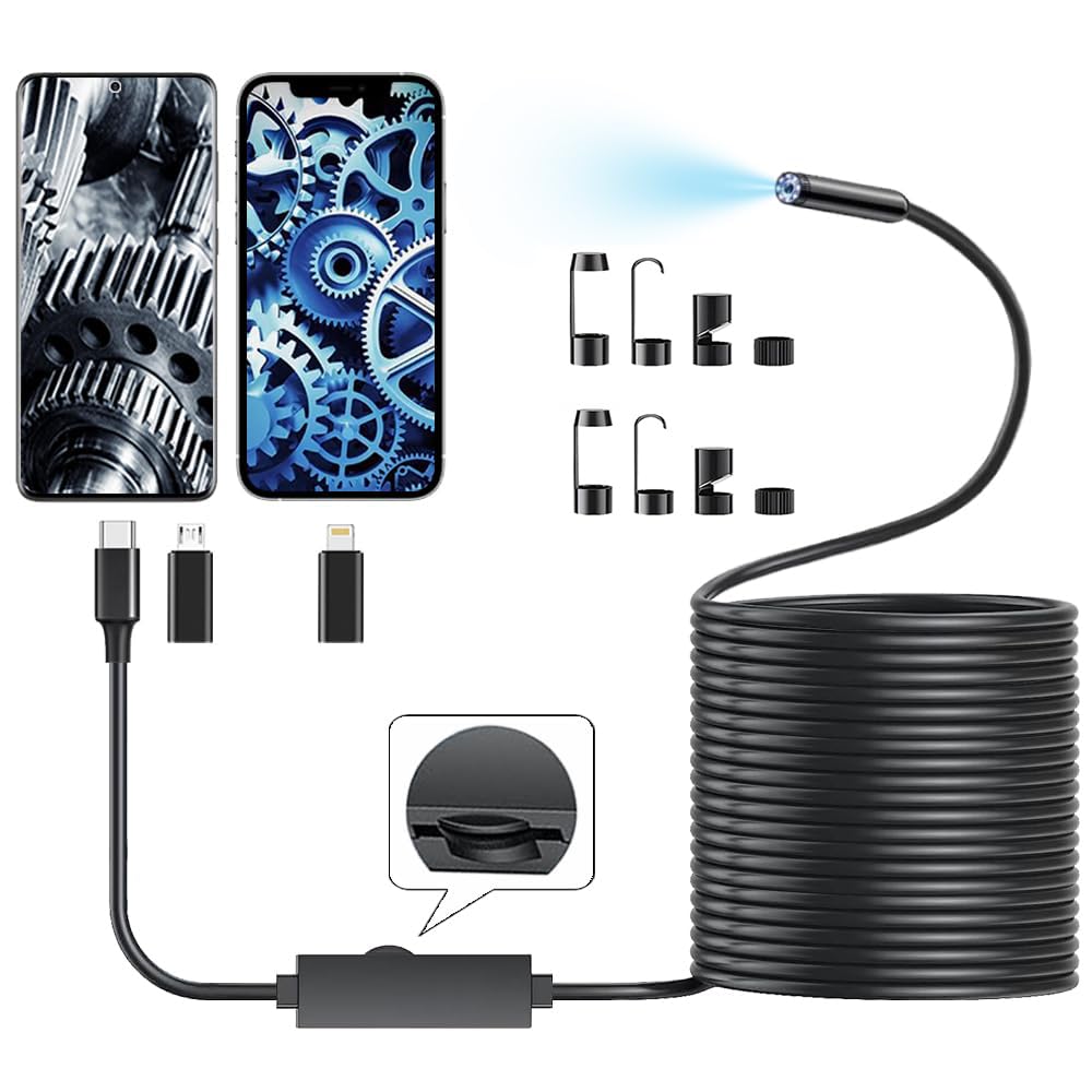 Amazon.com: Borescope with Light, 2K HD Camera with 8 Adjustable High ...