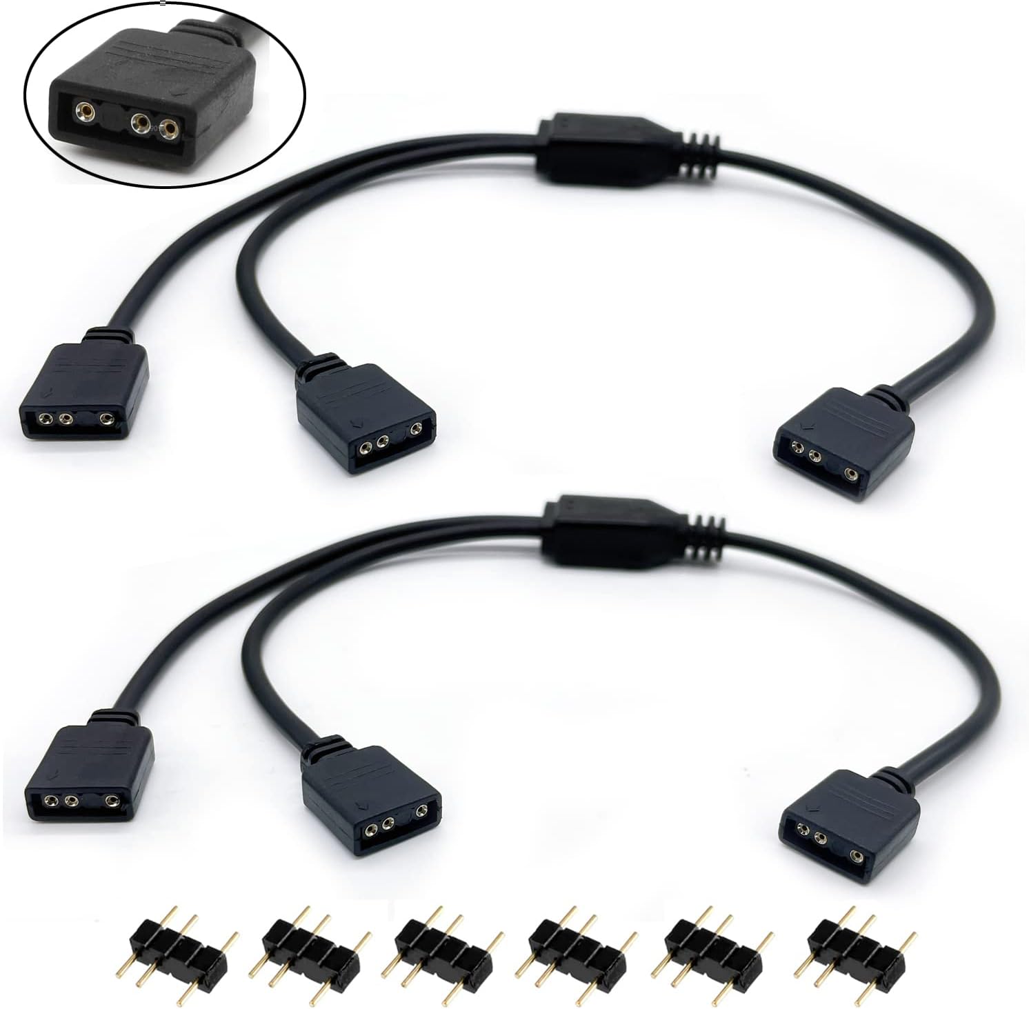 Amazon.com: Jstincal ARGB Splitter Cable, 1-to-2 Female to Female 5V 3 ...