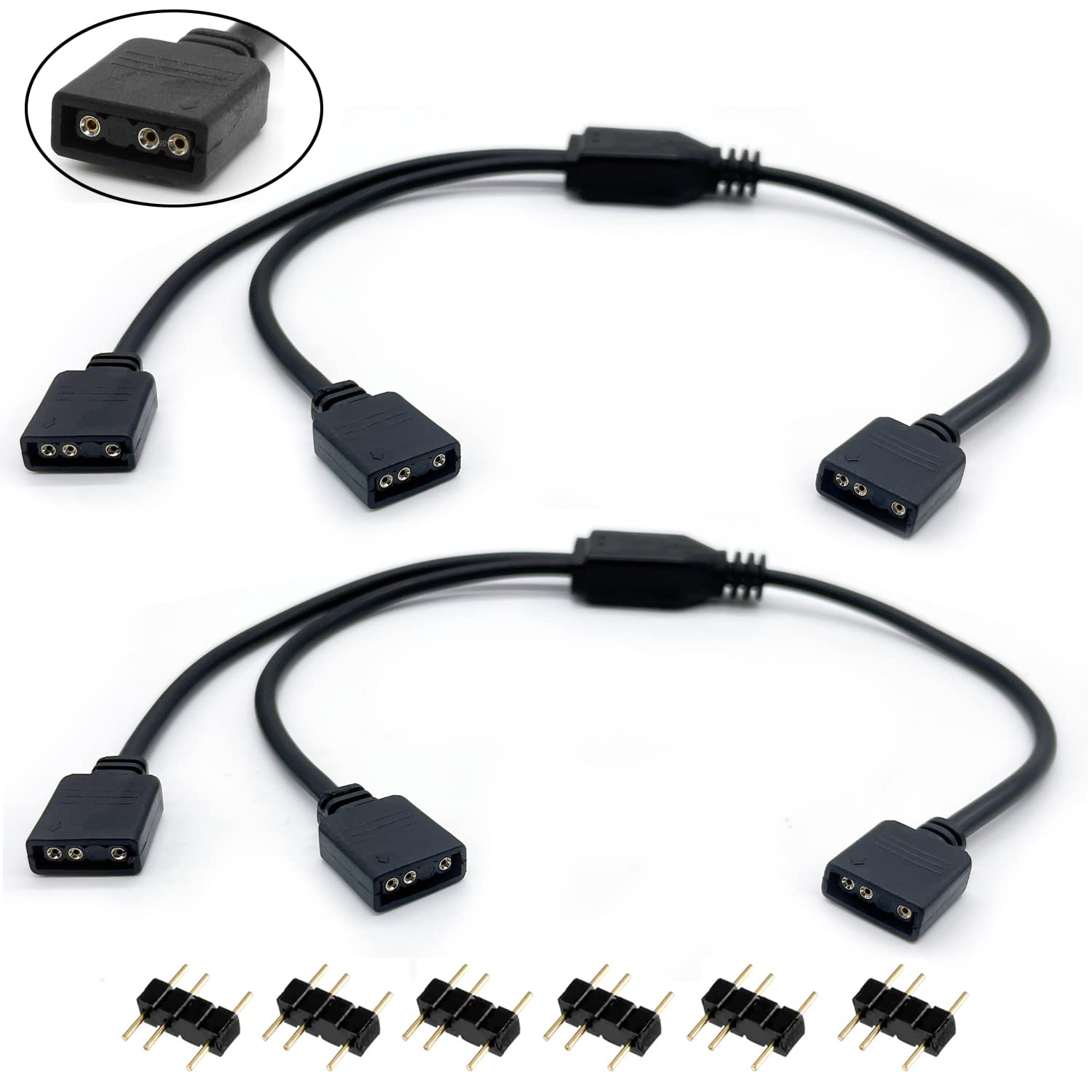 Amazon.com: Jstincal ARGB Splitter Cable, 1-to-2 Female to Female 5V 3 ...