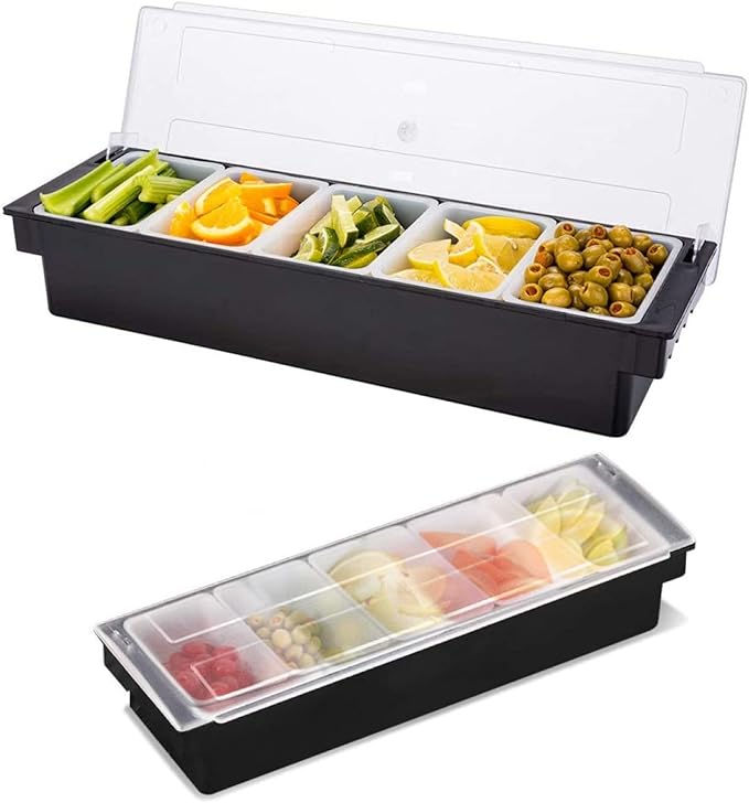 Amazon.com | Tebery Large Black Ice Cooled Condiment Serving Container ...