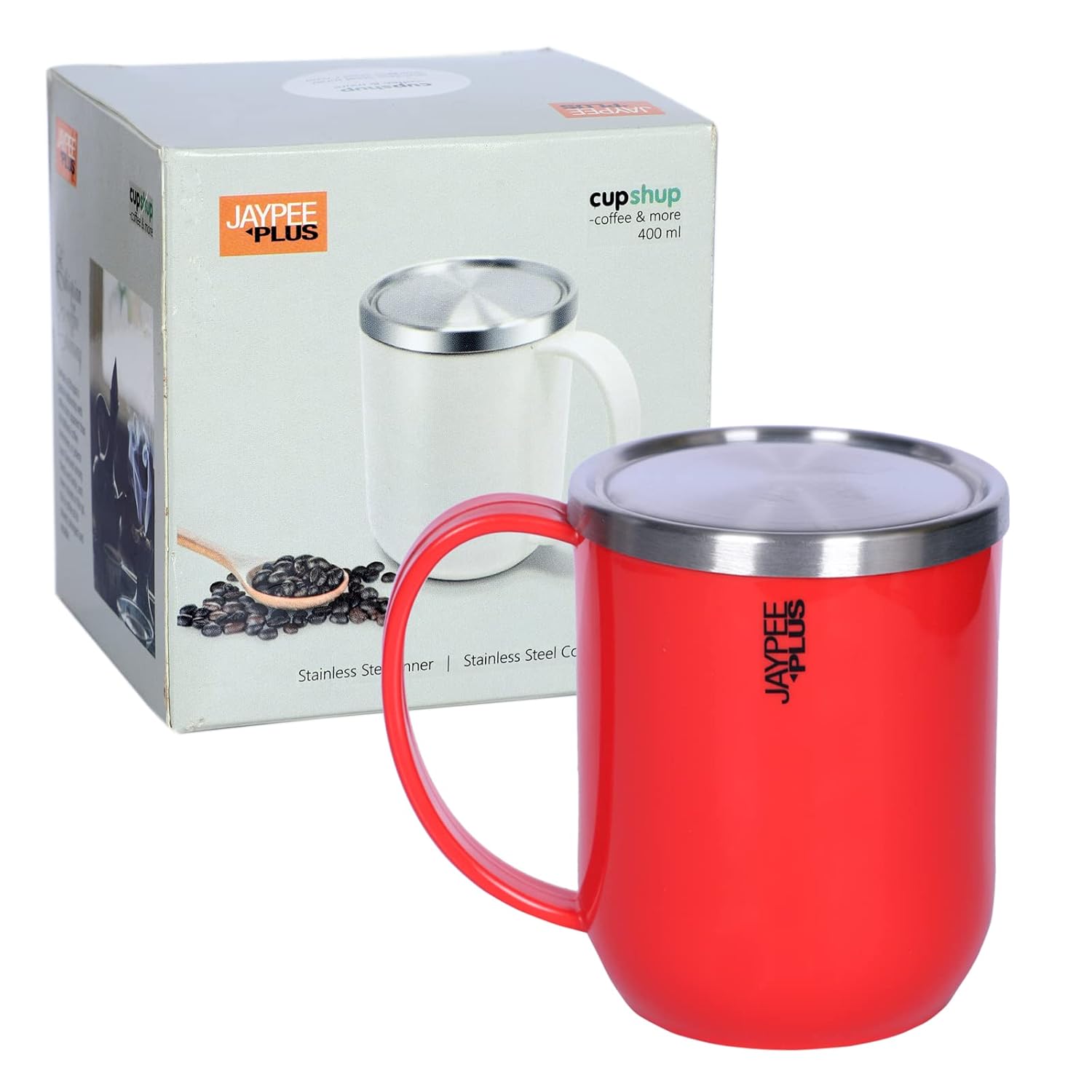 Buy Jaypee Plus Cupshup Coffee Mug with Lid Stainless Steel Inner ...