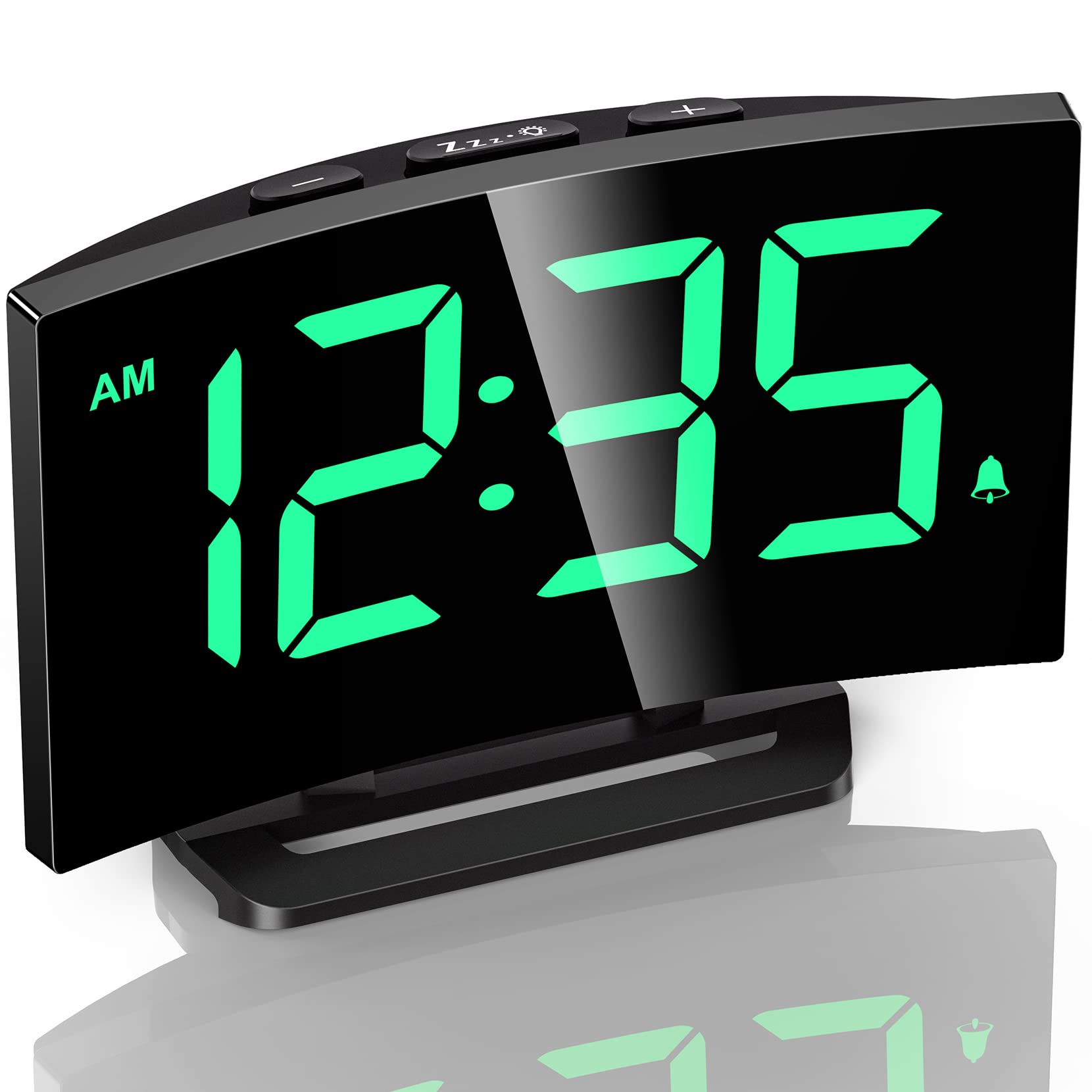 Digital Alarm Clocks for Bedrooms, Digital Clock with LED Curved Screen ...