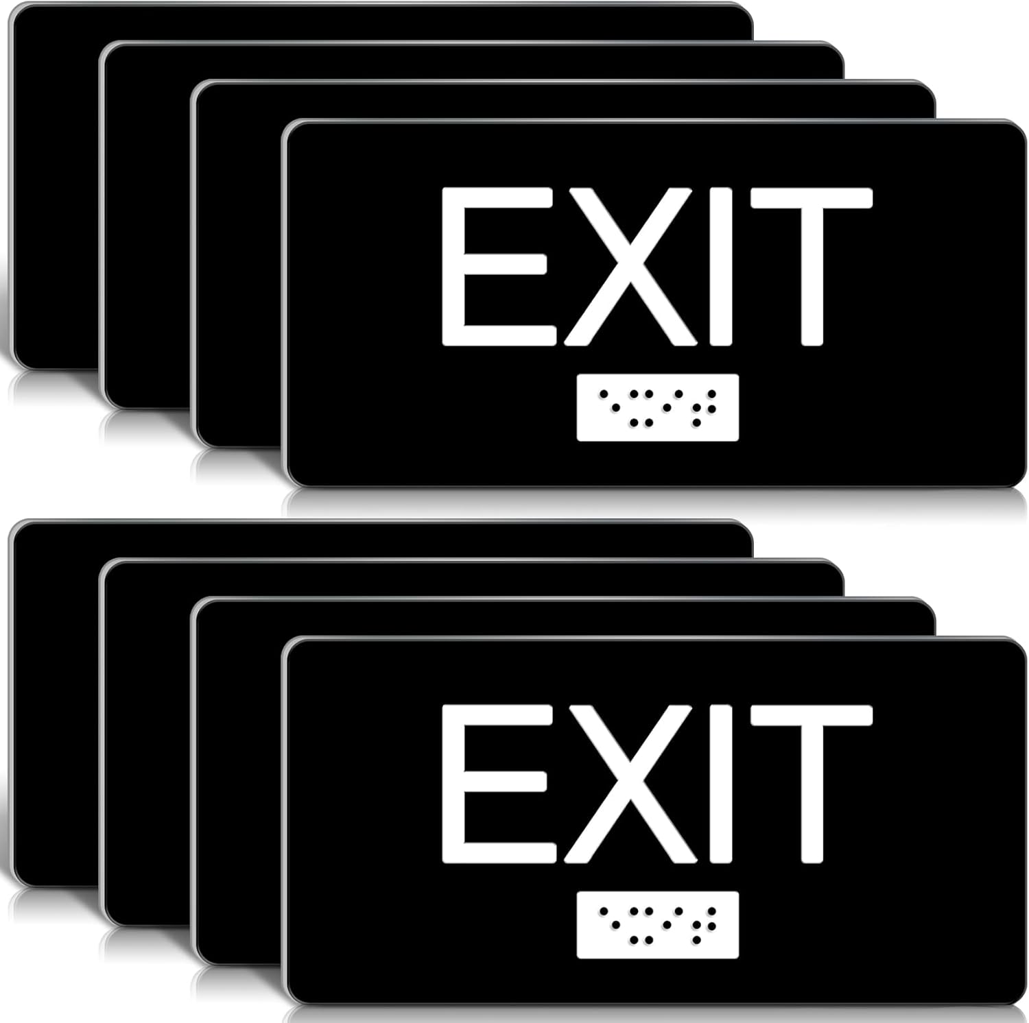 Memorywuu 8 Pcs ADA Compliant Exit Sign with Tactile Braille 6 x 3 Inch ...
